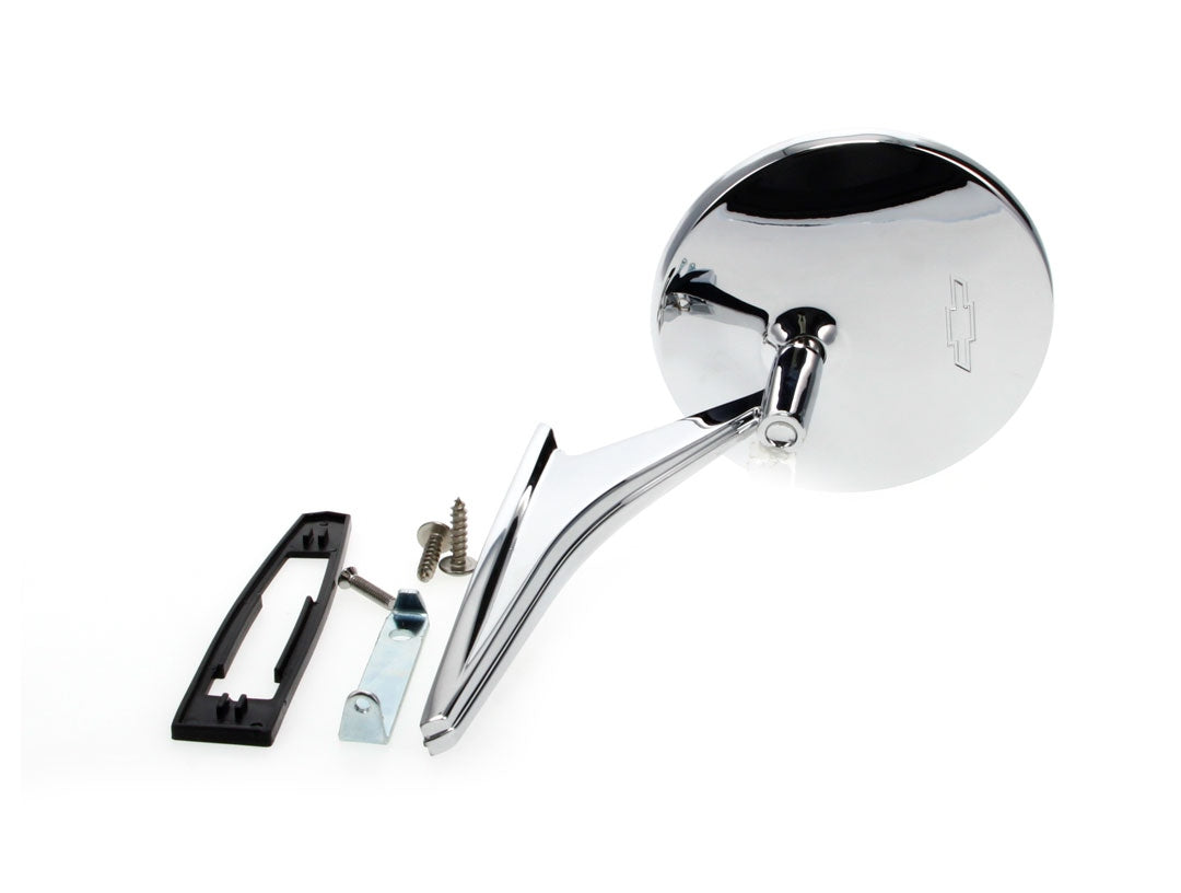 Outside Door Mirror - Round with Bowtie - 66-67 Chevy II Nova – Church ...